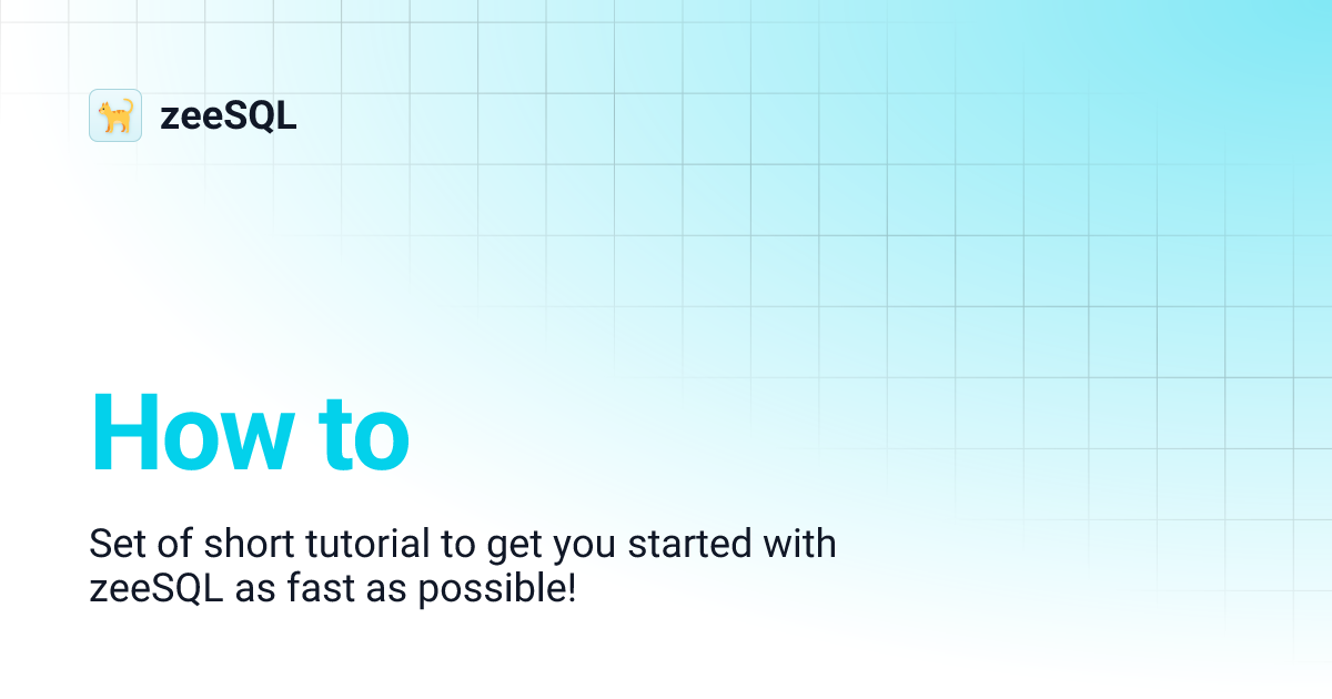 How to | zeeSQL